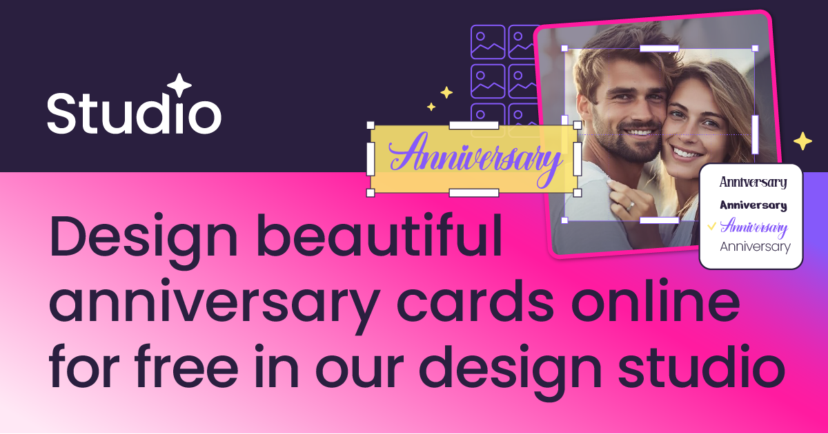 Free Anniversary Card Maker Online - Creative Fabrica