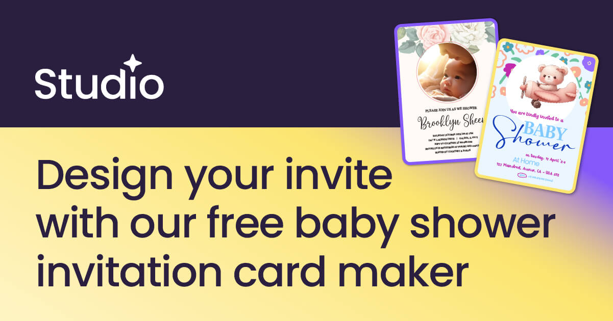 Free Online Baby Shower Invitation Maker - Creative Fabrica