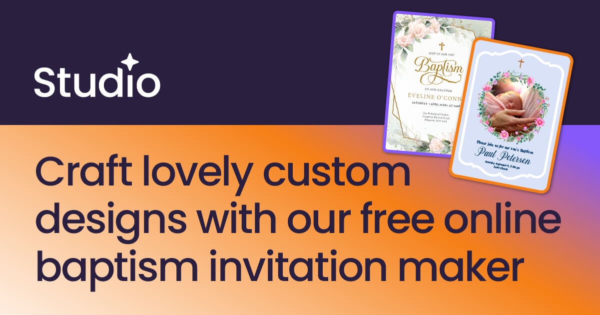 Free Baptism Invitation Maker Online - Creative Fabrica