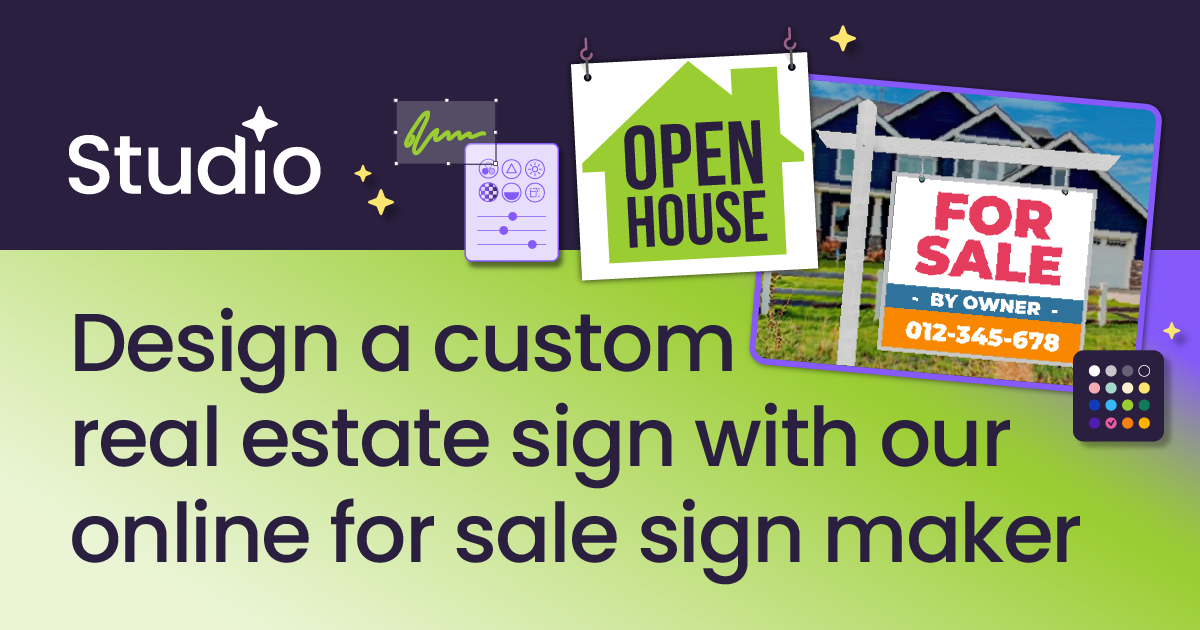 Free Custom Real Estate Sign Maker Online - Creative Fabrica