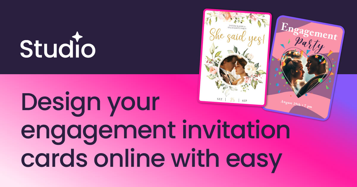 Create Free Engagement Invitation Card Online - Creative Fabrica