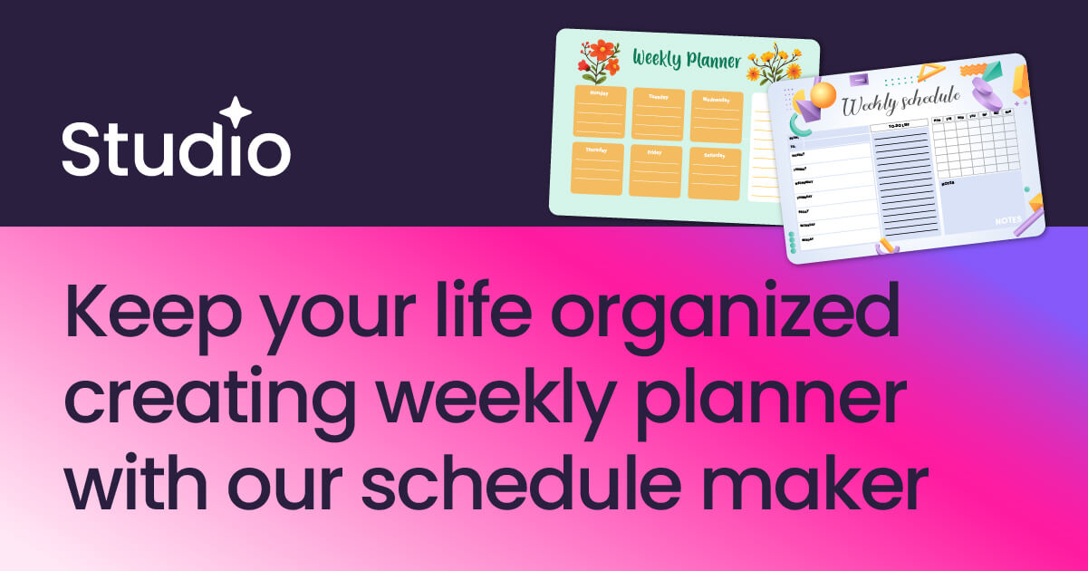 Free Online Weekly Schedule Maker - Creative Fabrica